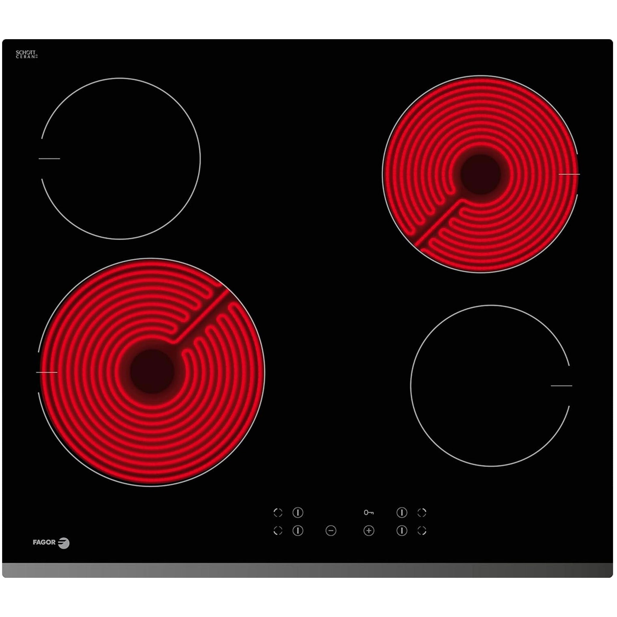 FAGOR Electric Ceramic Hob Cooktop, Built-in Hot Plate Black Glass Coo ...
